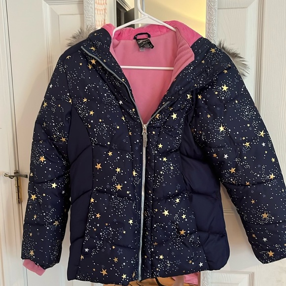 ZeroXposur | Jackets & Coats | Navy Blue Winter Coat With Pink Inside ...